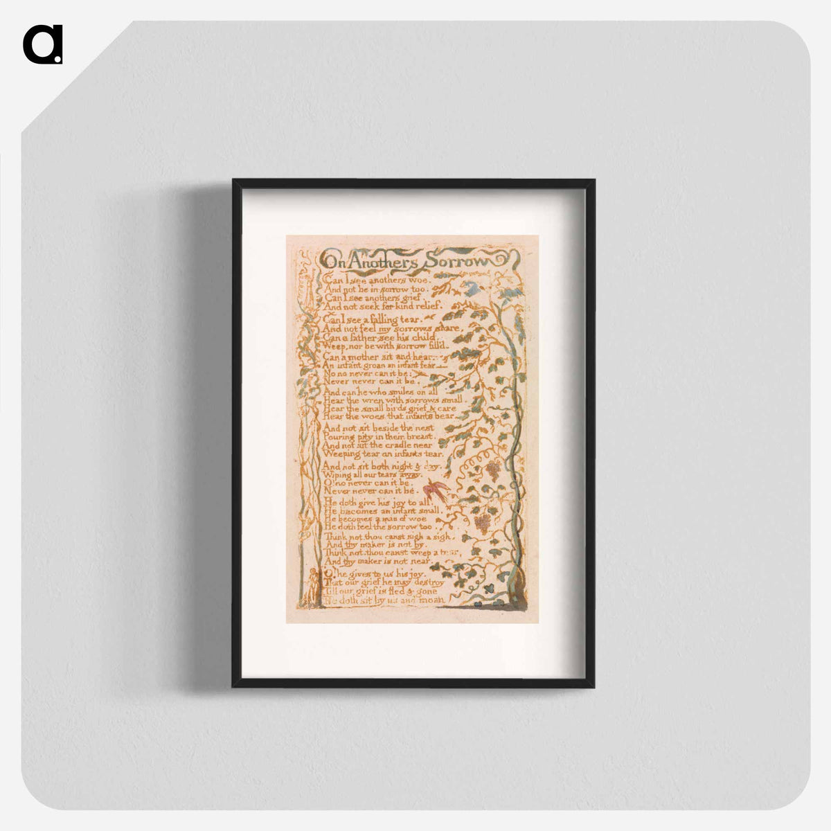 William Blake(ウィリアム ブレイク)のOn Anothers Sorrow - ウィリアム ブレイク Poster ...