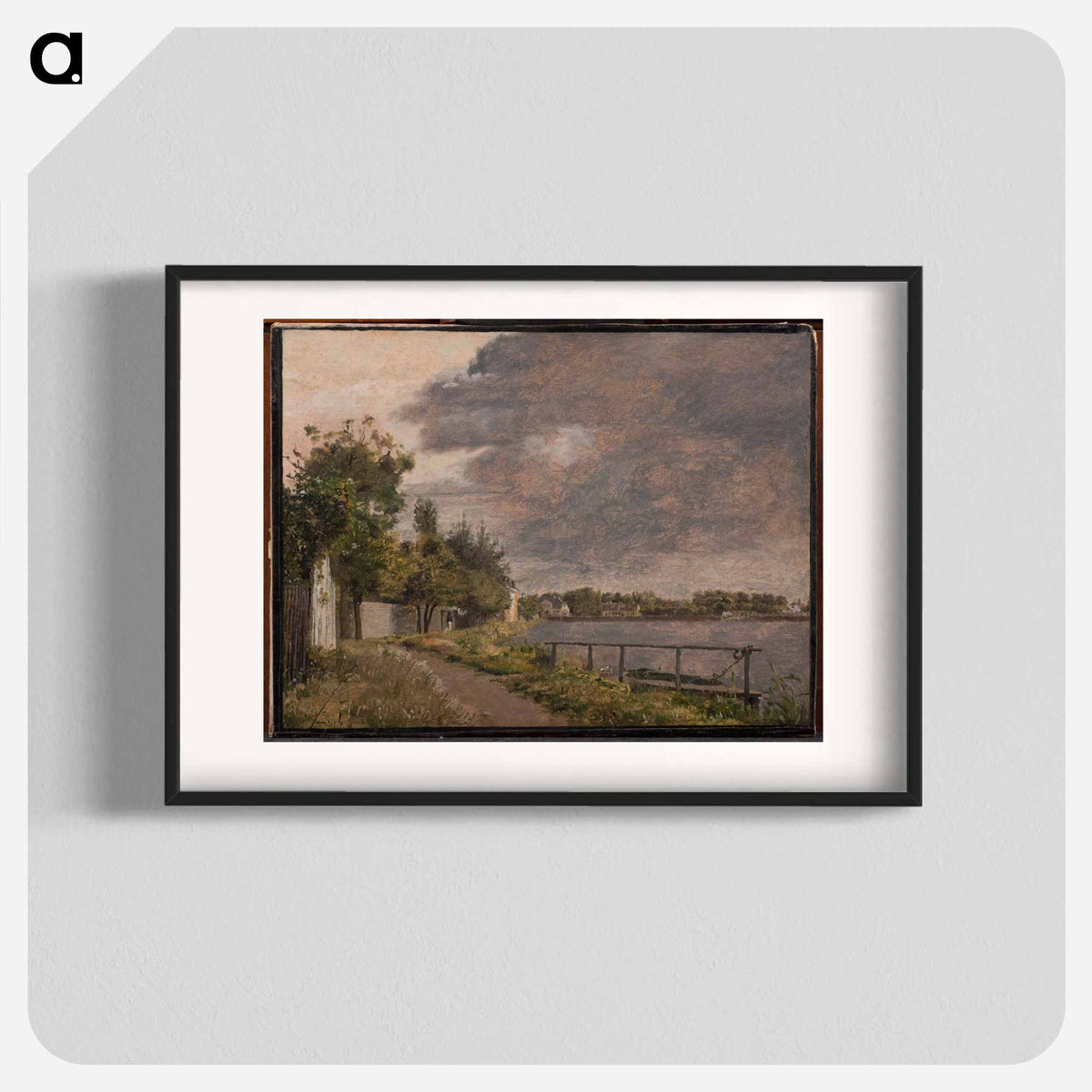 Christen Kobke(クリステン ケプケ)のPart of the Dossering near Østerbro, overcast ...