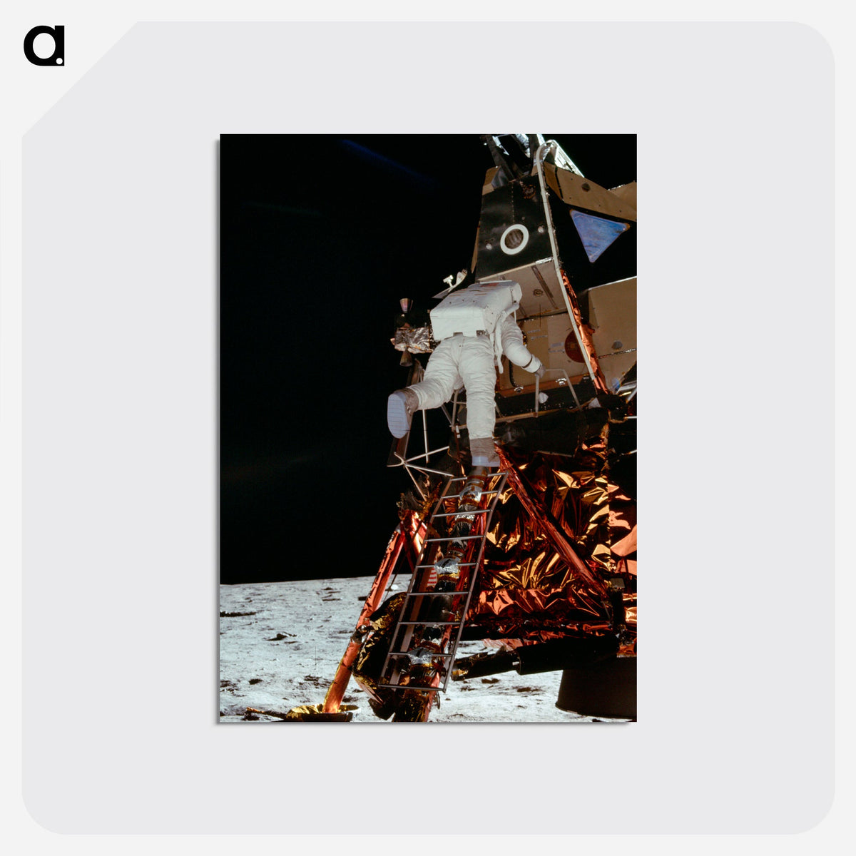 Apollo Moon Landing(アポロ月面着陸)のAstronaut Edwin E Aldrin Jr, Lunar Module ...
