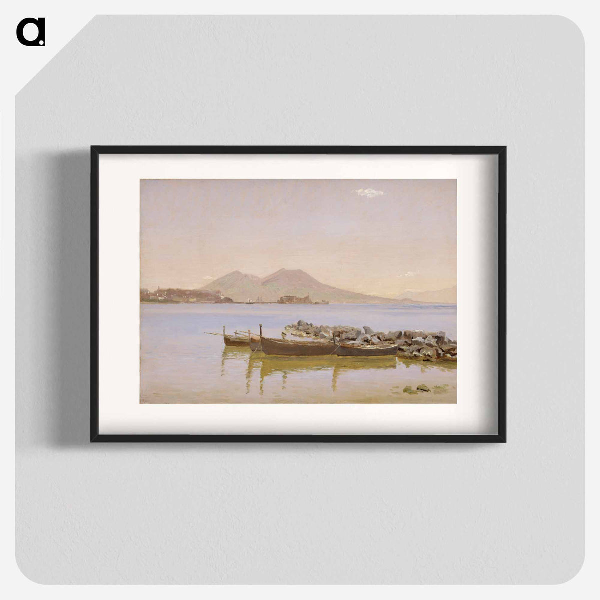 Christen Kobke(クリステン ケプケ)のPart of the bay of Naples with Vesuvius in ...