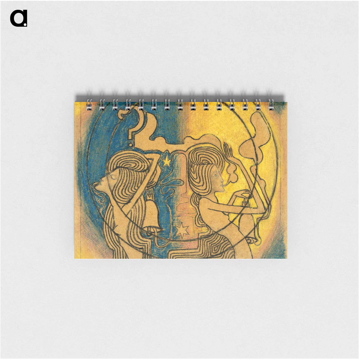 Two stylized female figures with a clock in hand by Jan Toorop - Jan ...
