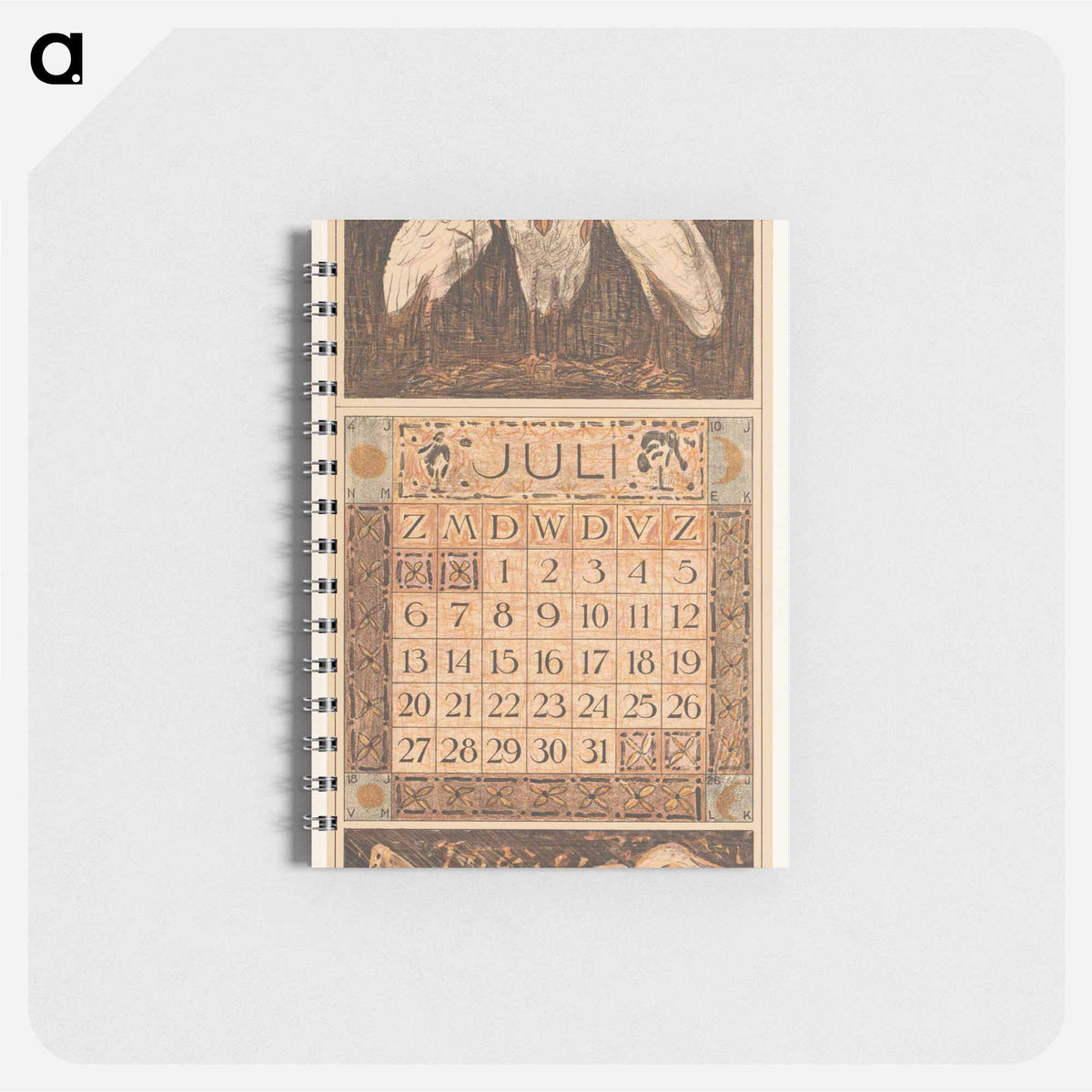 Theo van Hoytema(テオ ヴァン ホイテマ)のKalenderblad juli met lepelaars - テオ ヴァン ...