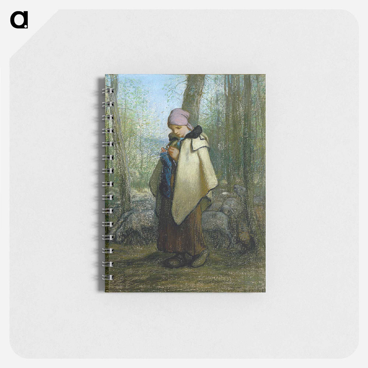The Knitting Shepherdess by Jean Francois Millet - Jean Francois Millet ...
