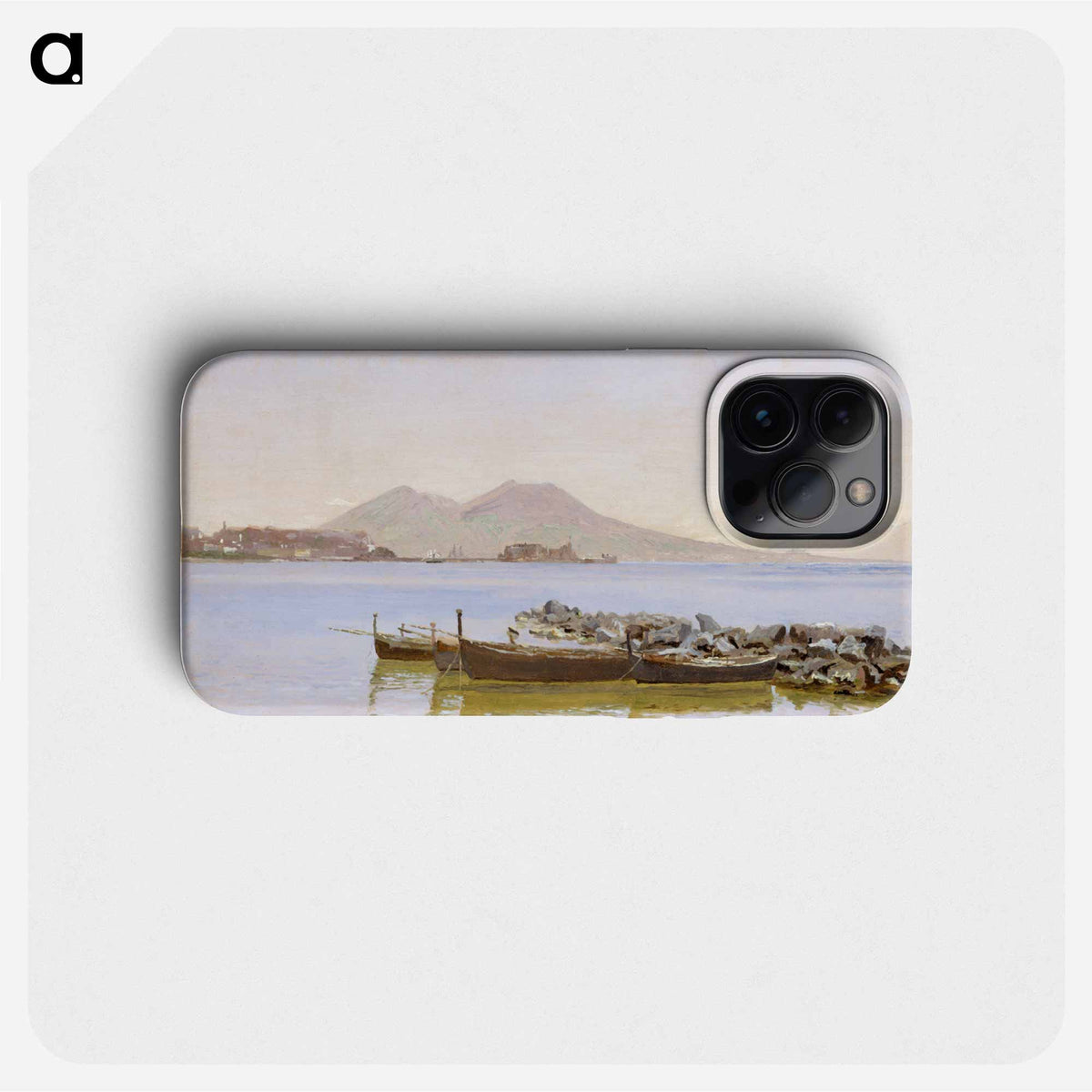 Christen Kobke(クリステン ケプケ) - Part of the bay of Naples with Vesuvius in ...