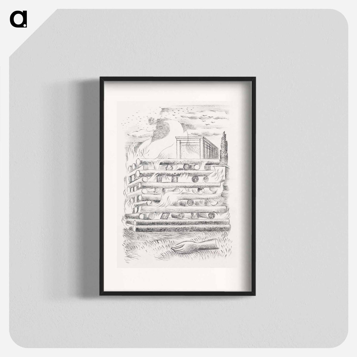 Paul Nash - Design for Urne Buriall–Funeral Pyre - Paul Nash Poster ...