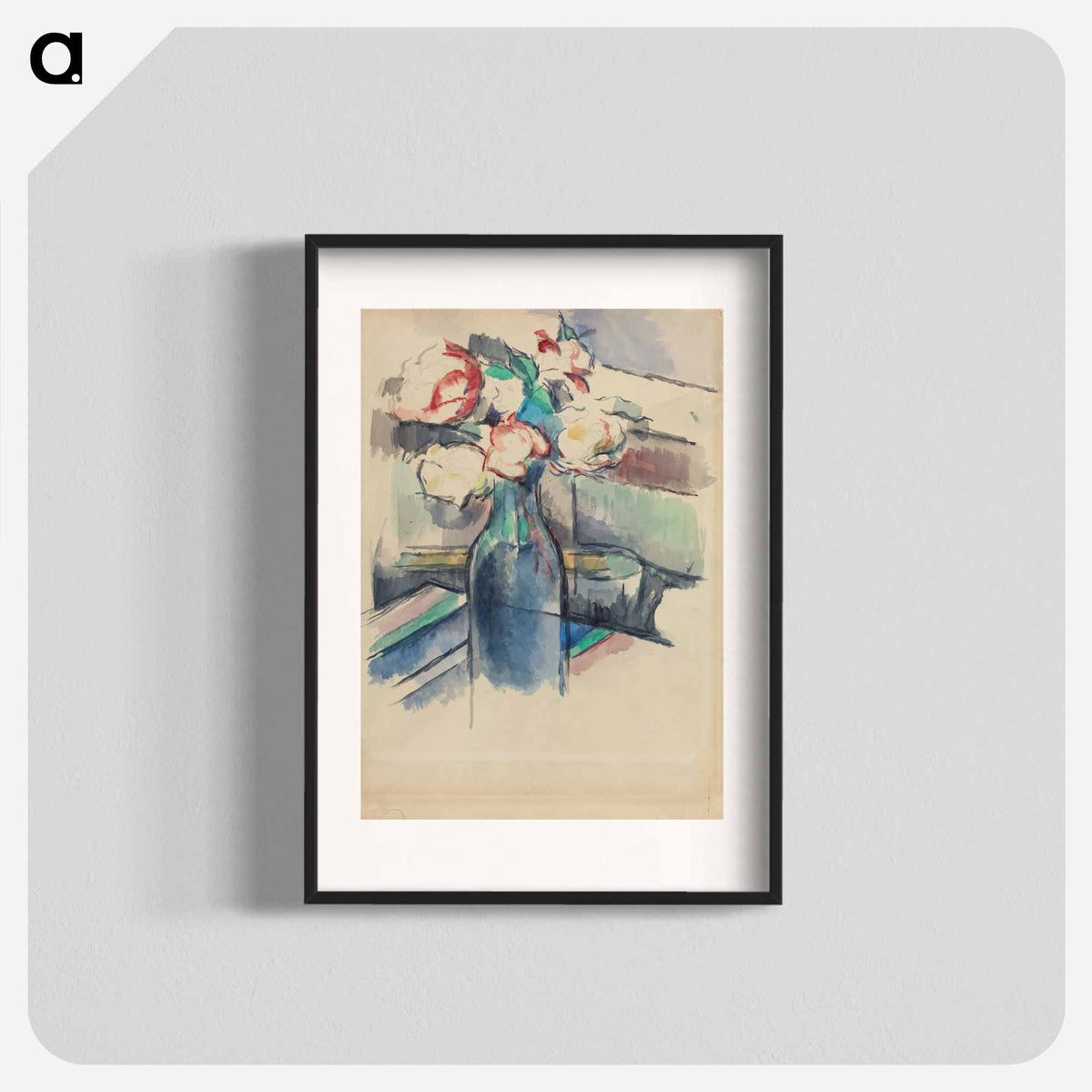 Paul Cezanne(ポール セザンヌ) - Roses in a Bottle - ポール セザンヌ Poster ...