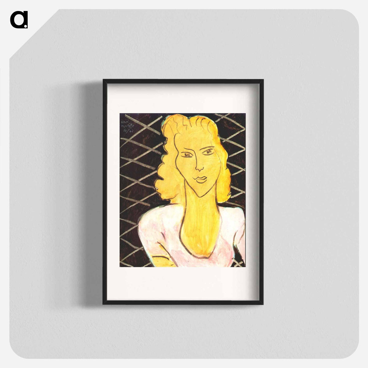 Henri Matisse's Ochre Head, Lozenge Background - Henri Matisse Poster ...