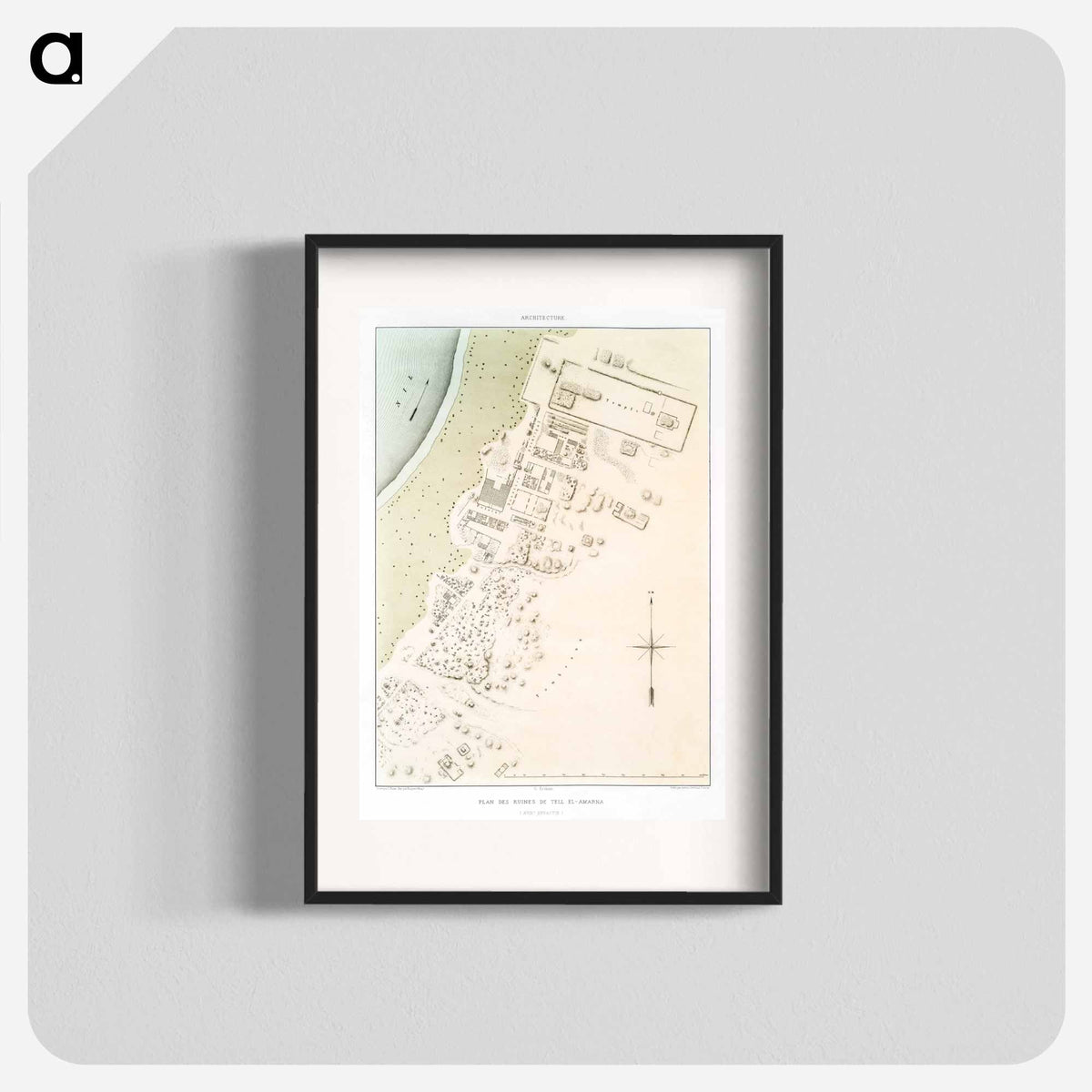 Antique Maps(アンティーク地図)のPlan of the ruins of Tell el-Amarna - アンティーク地図 ...